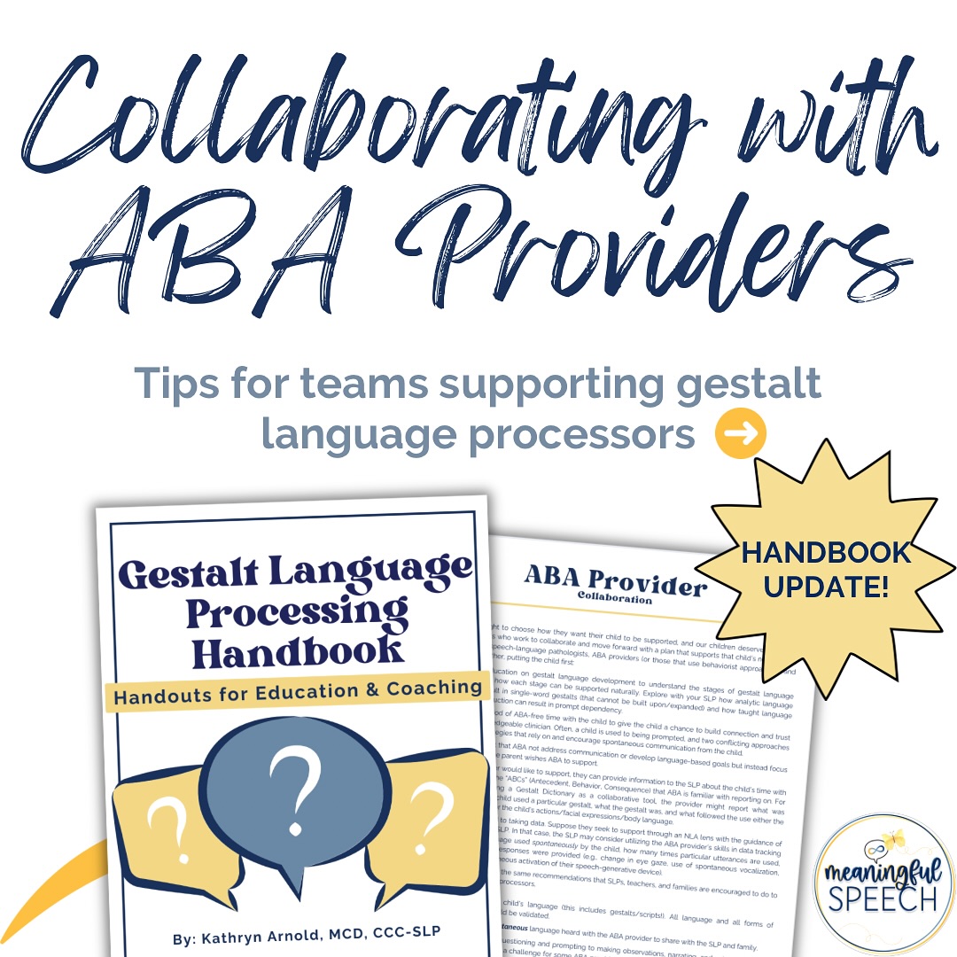 Tips for teams supporting gestalt language processors | SnapWidget