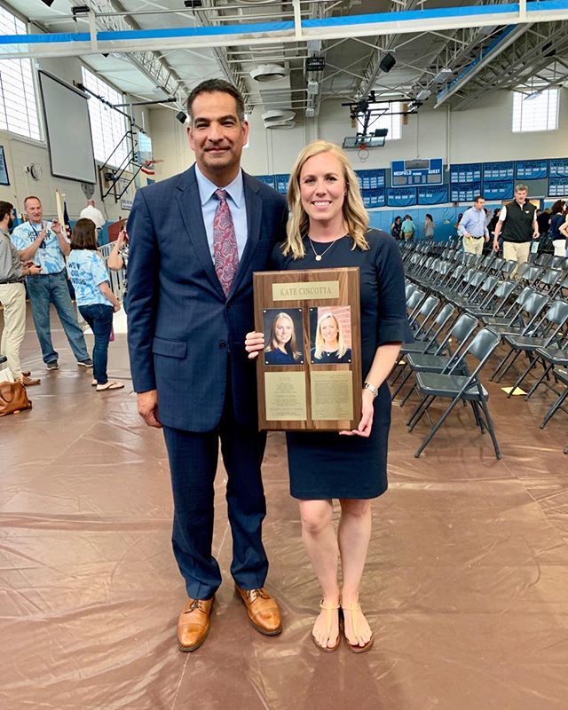 Principal Robert Parga and 2019 Hall of Excellence recipient, Kate ...