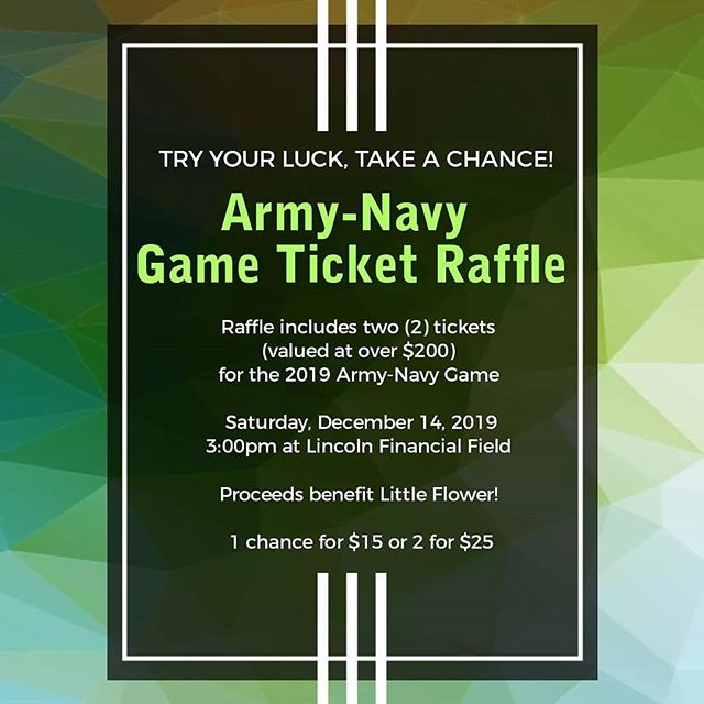 Get your chances now for the Army-Navy Ticket Raffle! Drawing will be ...